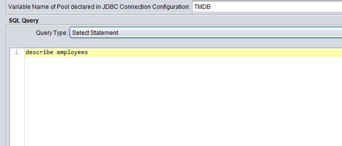 Jmeter > JDBC Sampler> Desc command not working for oracle. · Issue ...