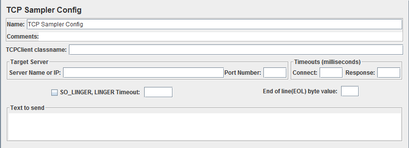TCP Sampler, additions of "Close Connection", "SO_LINGER" and "End of line(EOL) byte value ...
