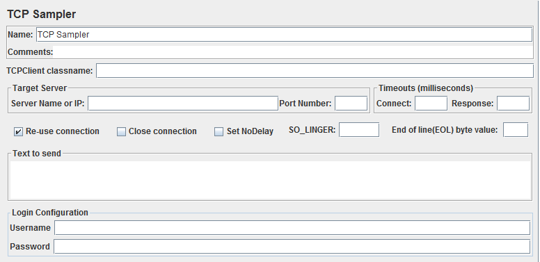 TCP Sampler, additions of "Close Connection", "SO_LINGER" and "End of line(EOL) byte value ...