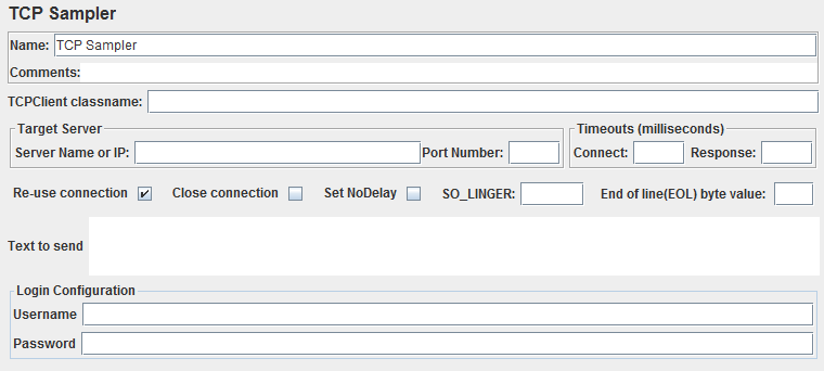 TCP Sampler, additions of "Close Connection", "SO_LINGER" and "End of line(EOL) byte value ...
