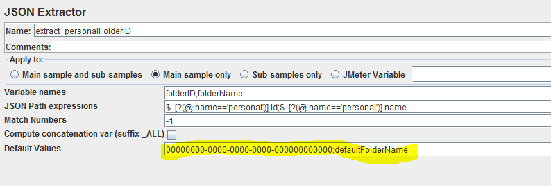 JSON Path Extractor requires Default Values when using multiple ...