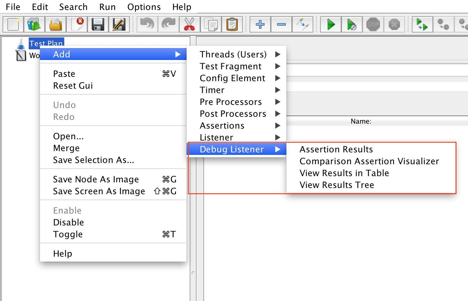 Add a new Menu Category called "Debug Listener" · Issue #3895 · apache/jmeter · GitHub