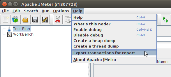 Help Menu Item to export transaction for Web report · Issue #4475 · apache/jmeter · GitHub