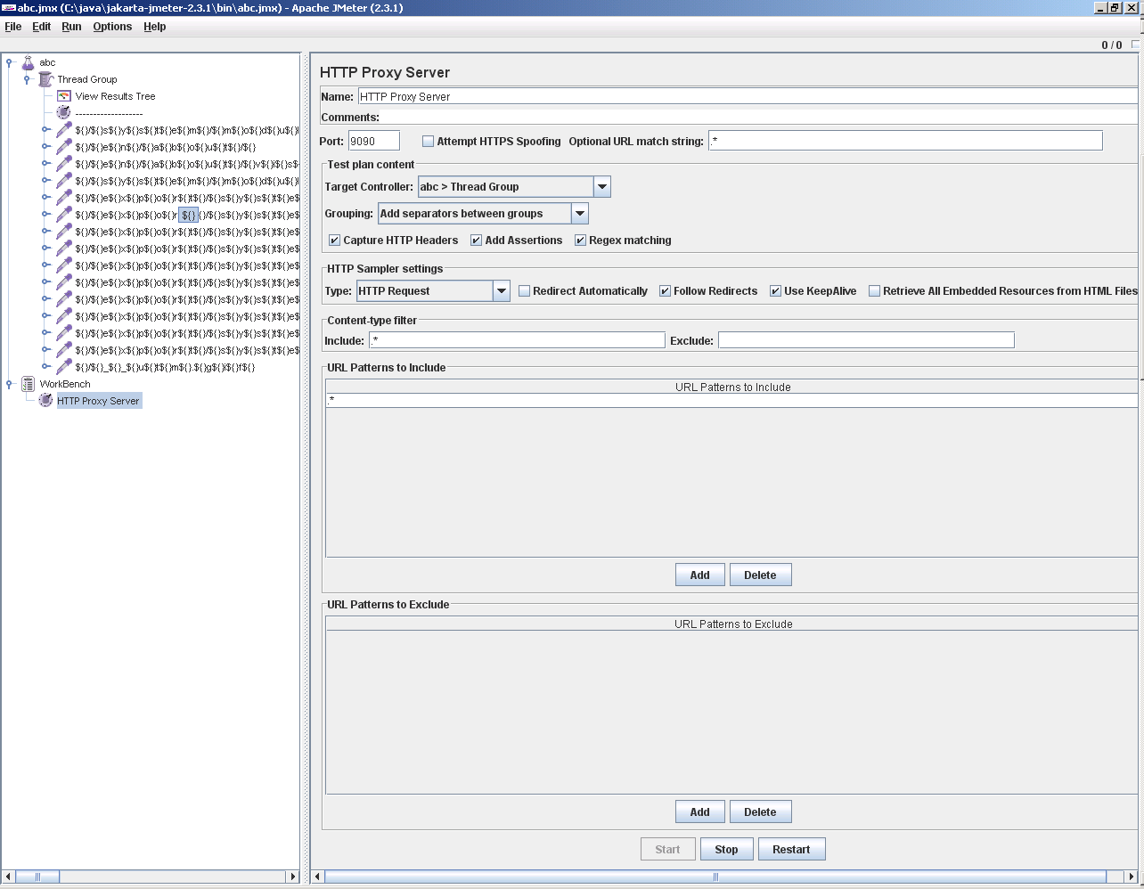 Proxy inserts "${}" before each character in every string recorded ...