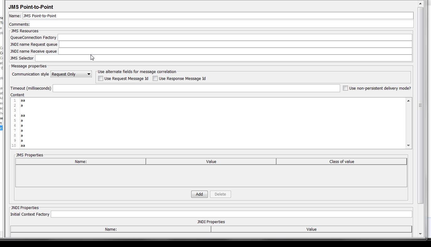 Scroll bar on jms point-to-point sampler does not work when content ...